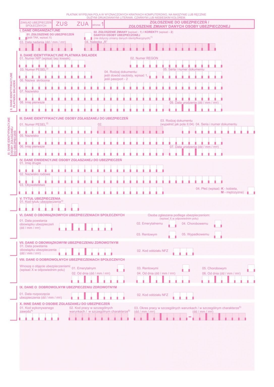 ZUS ZUA – formularz z omówieniem - Poradnik Biznesu PL