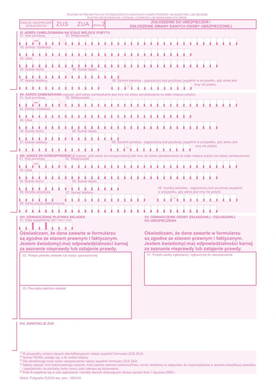 ZUS ZUA – formularz z omówieniem - Poradnik Biznesu PL