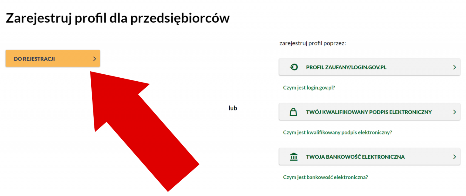 PUE ZUS logowanie przez profil zaufany, login i hasło, bank