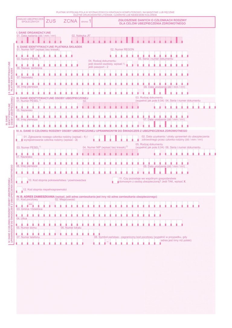 ZUS ZCNA – formularz z umówieniem - Poradnik Biznesu PL