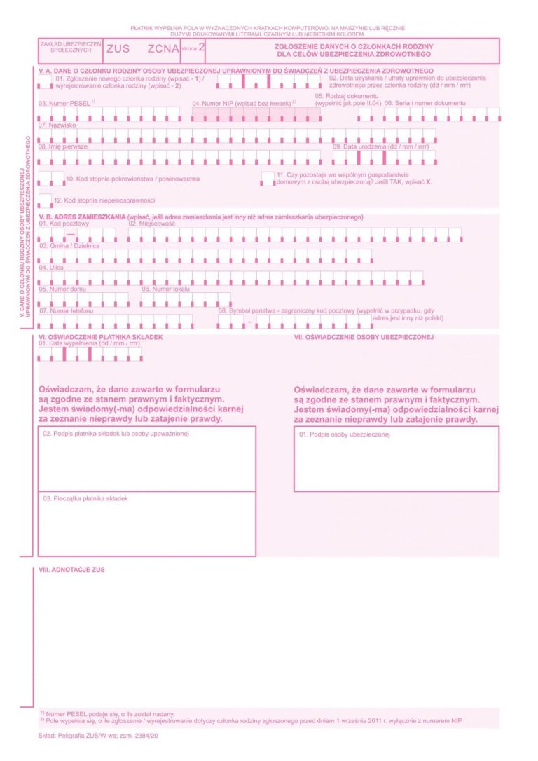ZUS ZCNA – formularz z umówieniem - Poradnik Biznesu PL